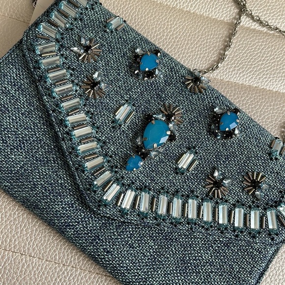 Glint | Bags | Glint Purse Prom Formal Color Trend Light Blue Teal Long ...